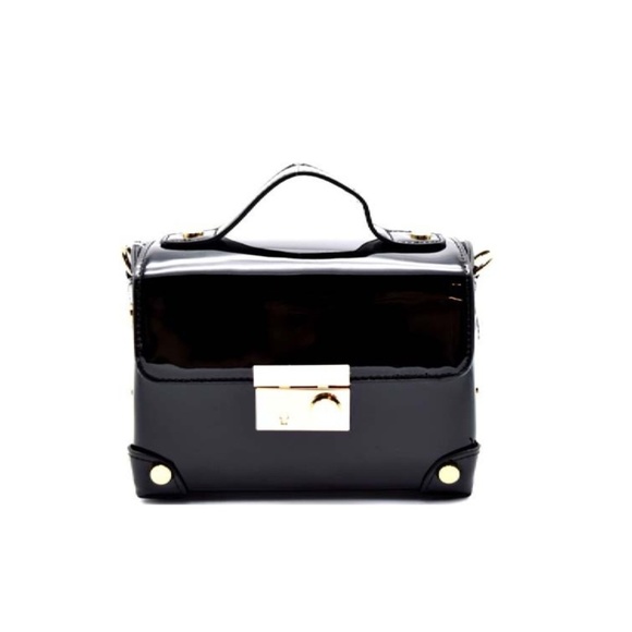 Bags | Patent Lunch Box Size Boxy Rectangle Satchel | Poshmark